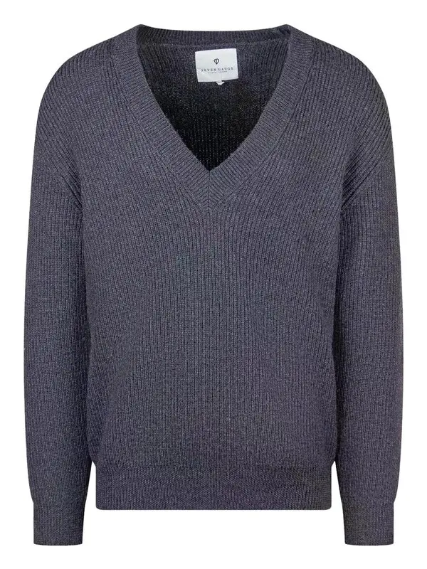 SEVEN GAUGE Knitted Merino Wool Jumper - Grey