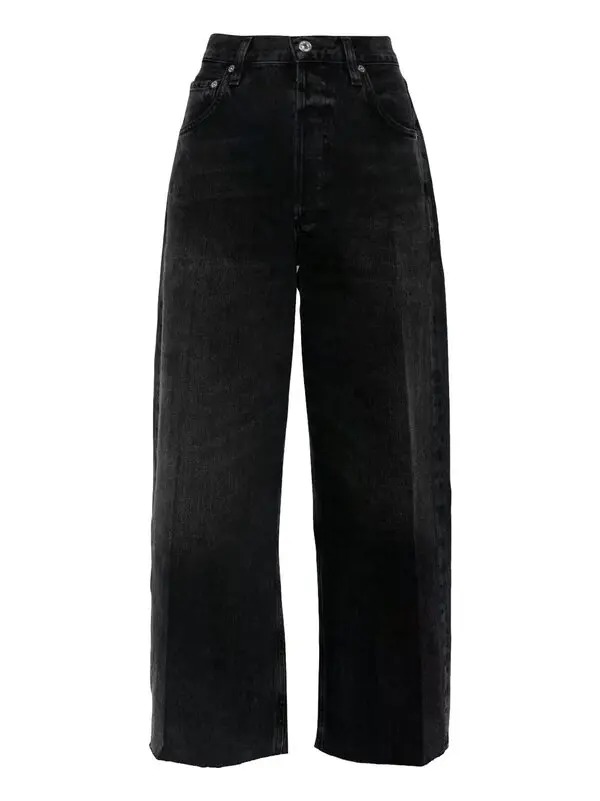 Citizens Of Humanity Ayla Cropped Wide Leg Jeans - Black