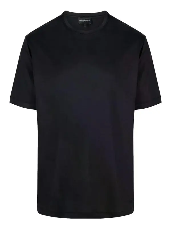 Emporio Armani Logo-embroidered Cotton T-shirt - Blue