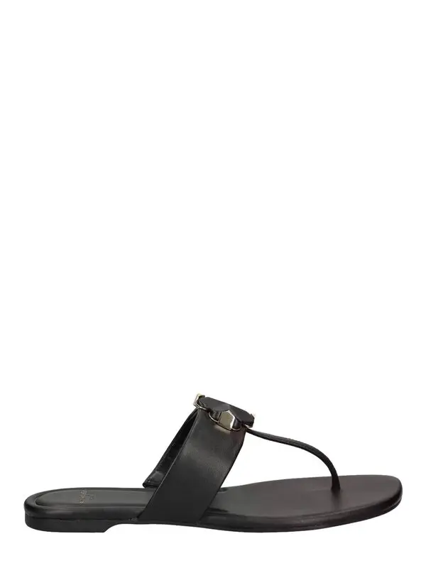 Kate Spade New York Spade Flower Flat Thong Sandals - Black