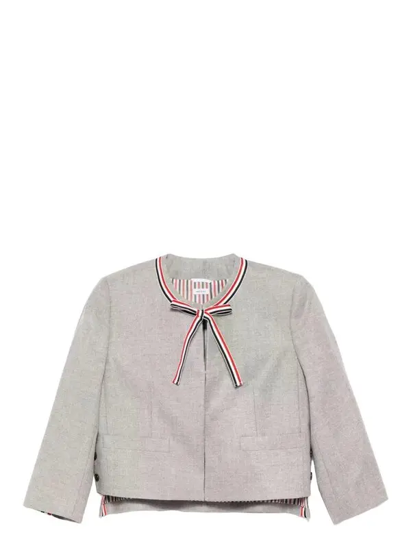 Thom Browne Flannel Cropped Jacket - Grey