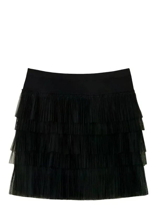 TWINSET Mini Skirt With Tulle Inserts - Black