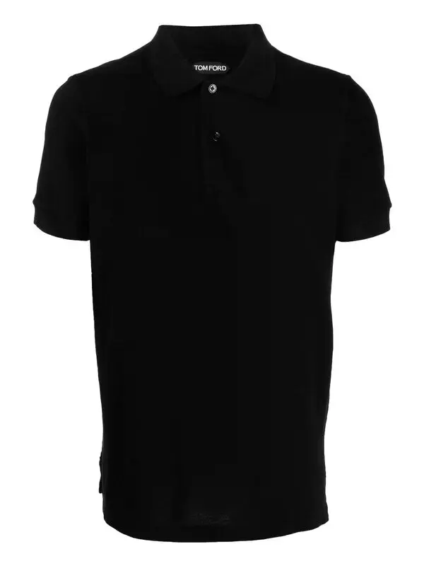 TOM FORD Short-sleeved Cotton Polo Shirt - Black