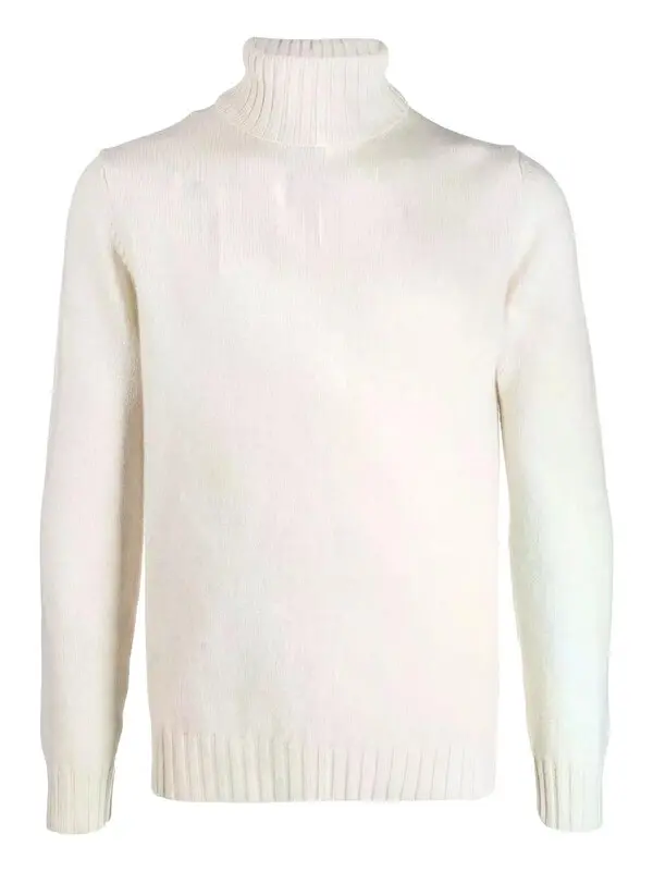 DELL'OGLIO Roll-neck Cashmere Jumper - Neutrals