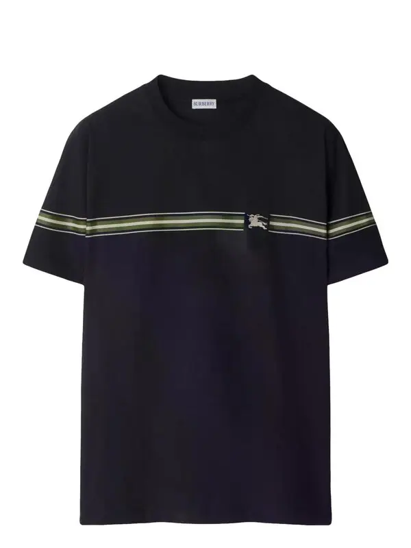 Burberry Striped Cotton T-shirt - Blue