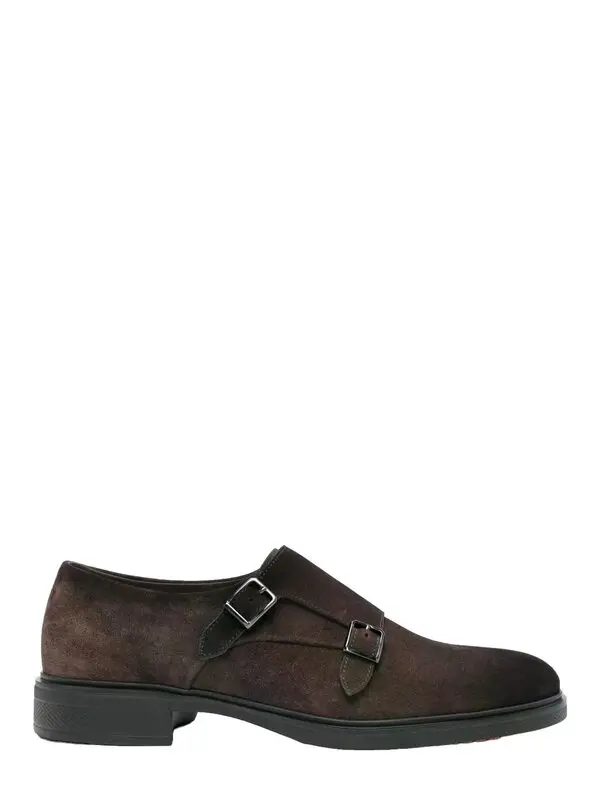Santoni Suede Monk Shoes - Brown