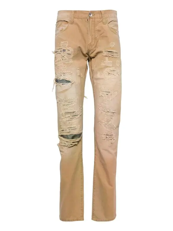 PRIVATE STOCK LABS The Louis Cotton Straight Trousers - Neutrals