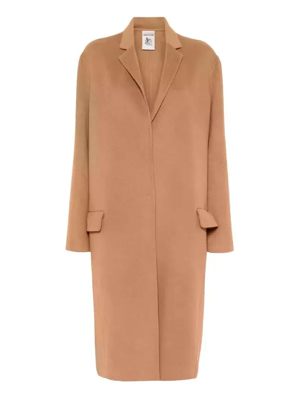 SEMICOUTURE Brushed Wool Coat - Brown