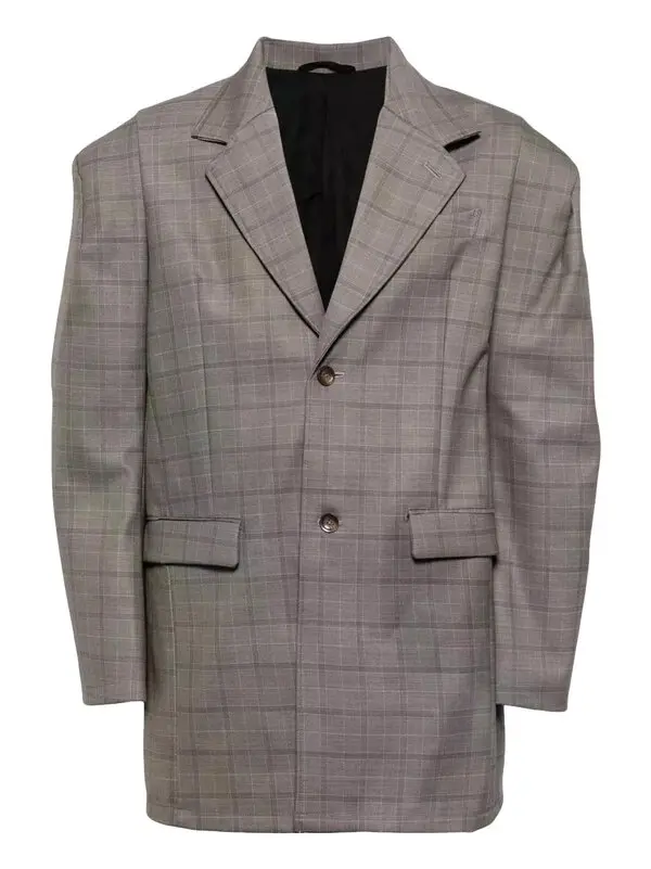DOUBLET Shoulder-padded Wool Blazer - Brown