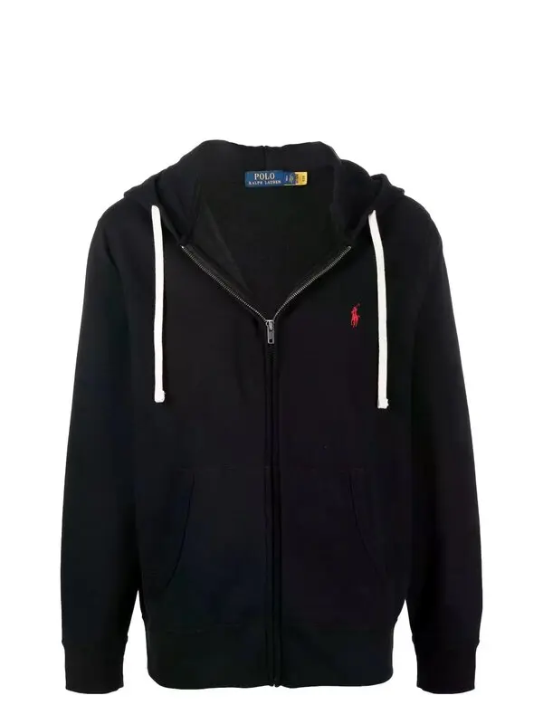 Polo Ralph Lauren Embroidered-logo Zip-up Hoodie - Black
