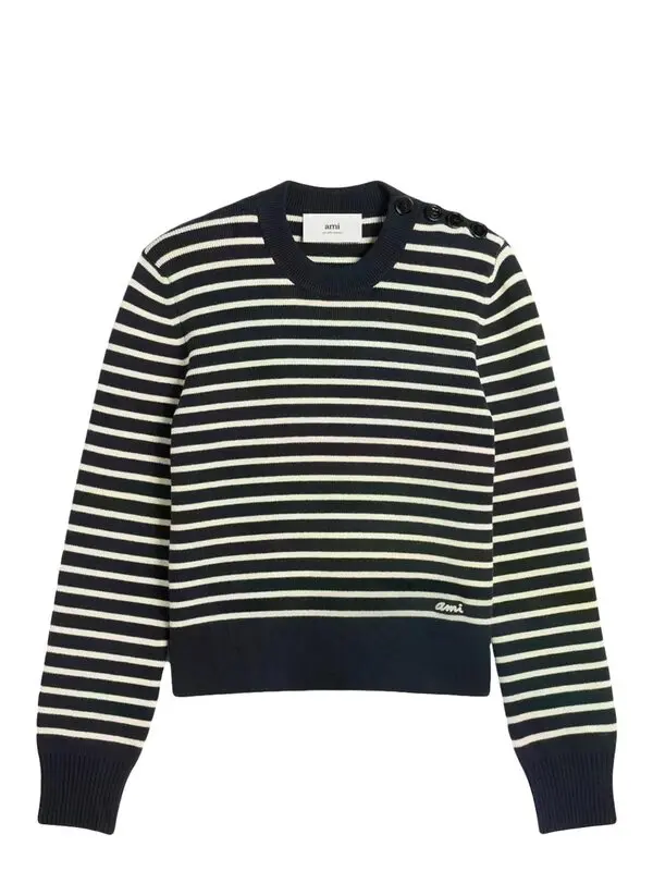 AMI Paris Striped Sweater - Blue