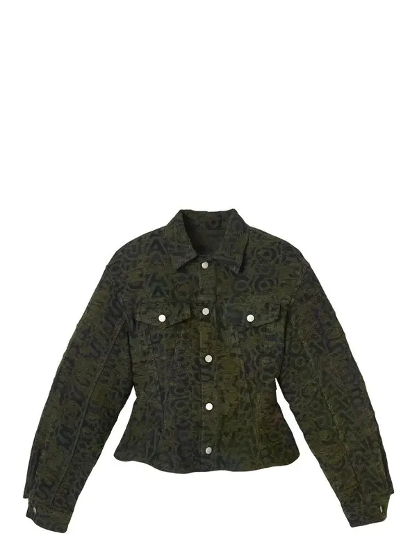 Marc Jacobs Monogram-print Flared Jacket - Green