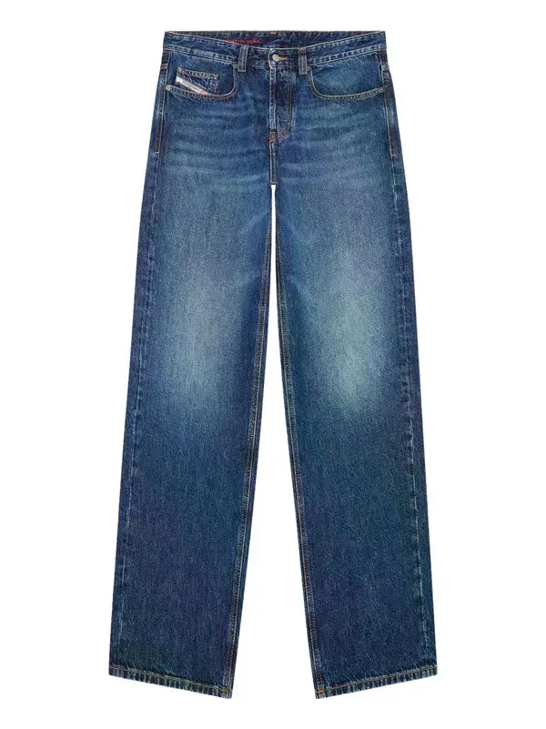 DIESEL® D-macro Logo Patch Jeans - Blue