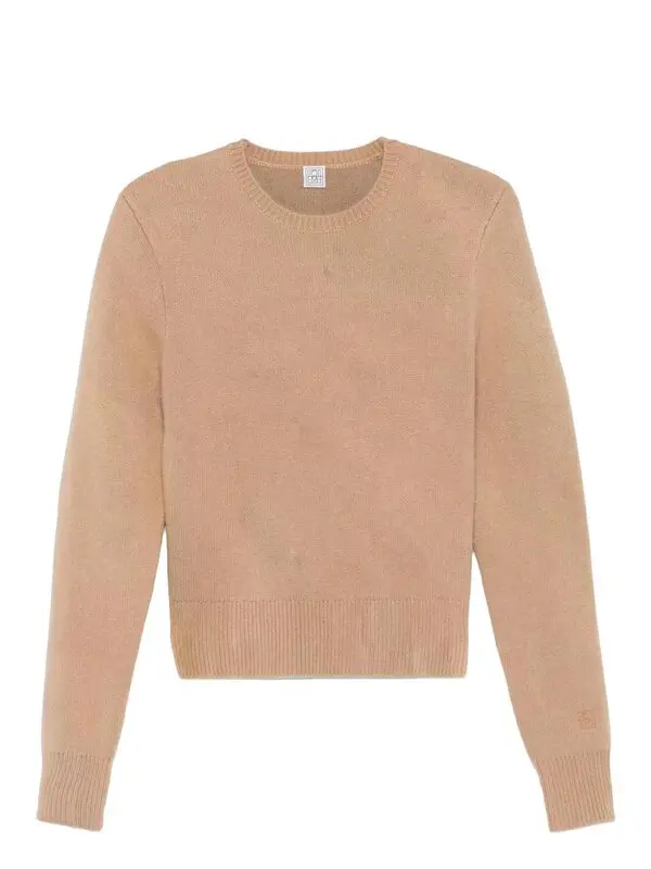 TOTEME Cropped Crew-neck Sweater - Brown