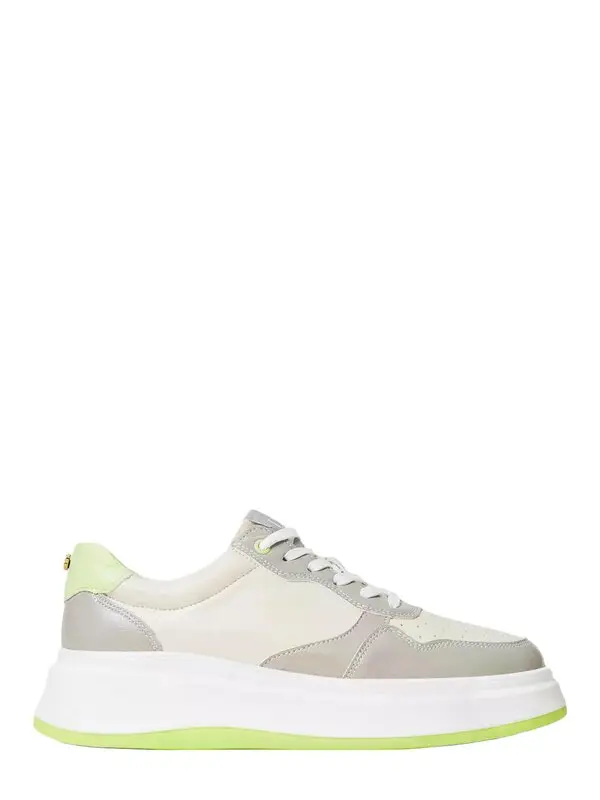 TWINSET Colour-block Faux Leather Trainers - Neutrals