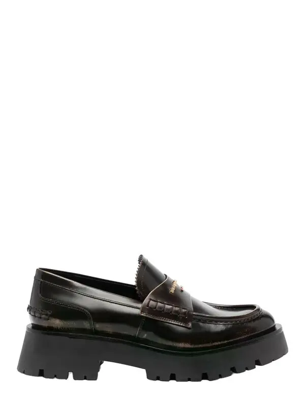 Alexander Wang Carter 45mm Mid-heel Leather Loafers - Brown