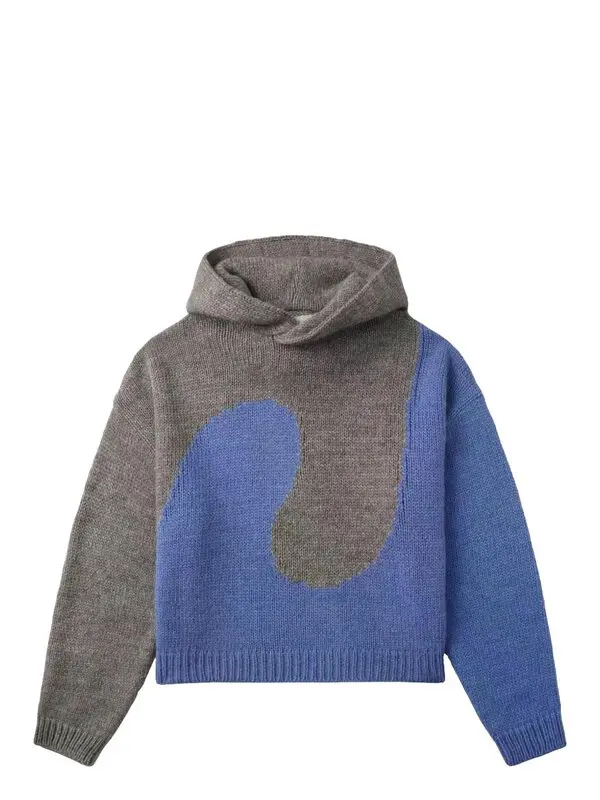 ERL Two-tone Hooded Jumper - Grey
