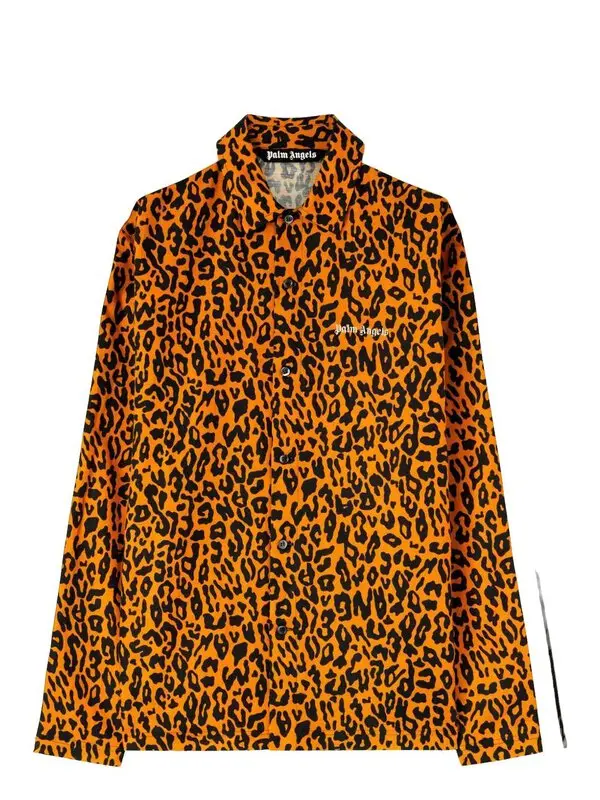 Palm Angels Cheetah-print Track Shirt - Orange