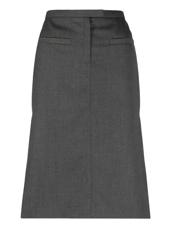 COURREGES Logo-patch Straight Skirt - Grey
