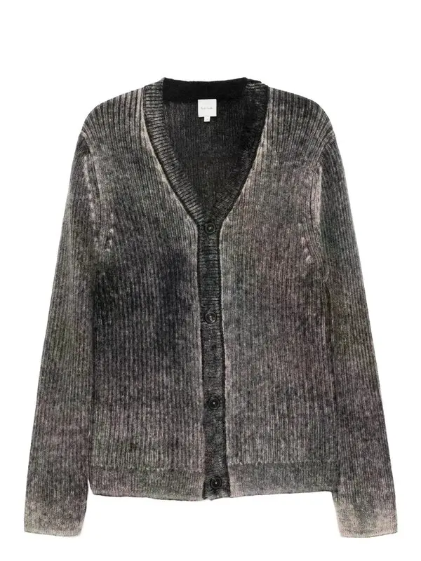 Paul Smith Acid-washed Printed-effect Cardigan - Grey