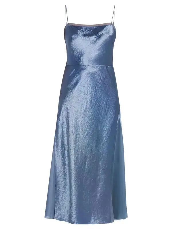 Vince Sheer Panelled Slip Dress - Blue
