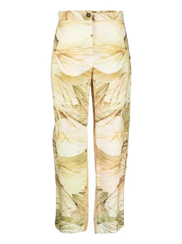 FAY Nature-print Straight Trousers - Neutrals