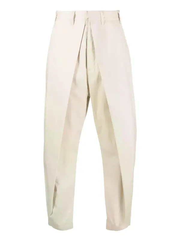 COUNTY OF MILAN Layered Tapered Trousers - Neutrals