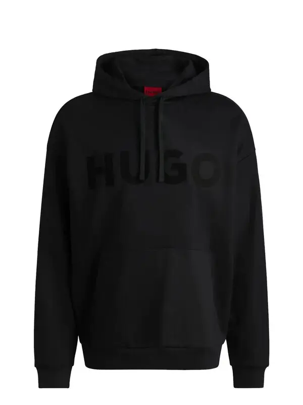 Hugo Logo-print Hoodie - Black