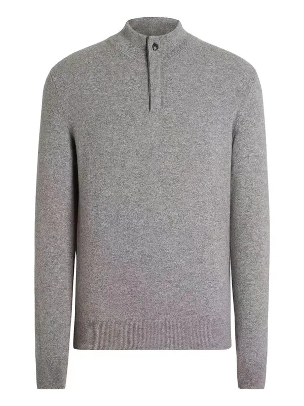 Zegna Oasi Mock-neck Cashmere Jumper - Grey