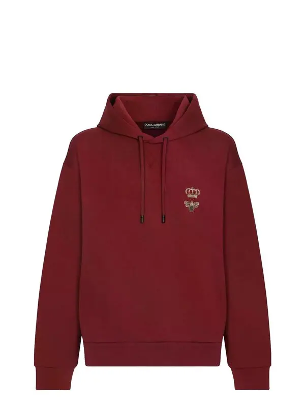 Dolce & Gabbana Motif-embroidered Pullover Hoodie - Red