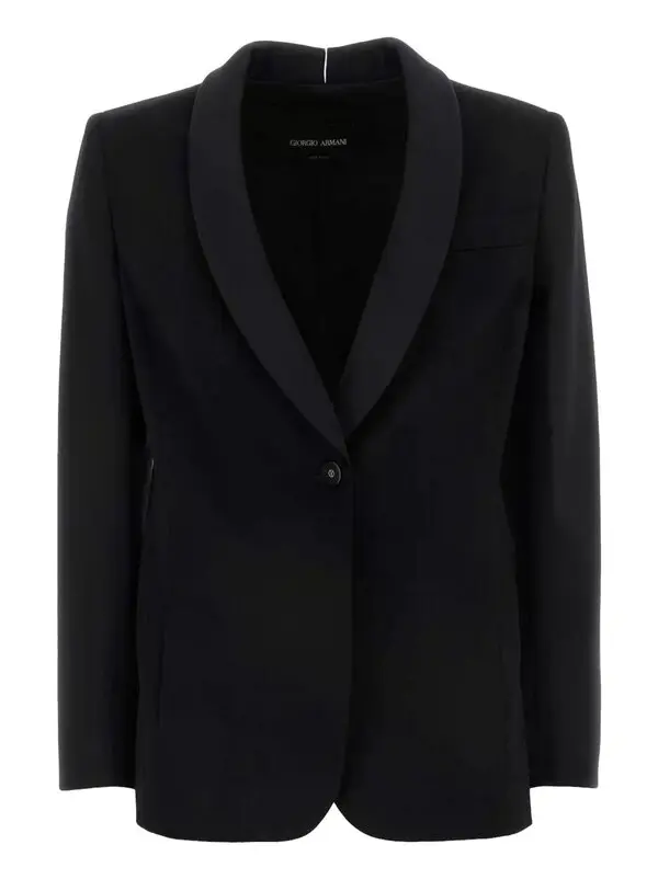 Giorgio Armani Virgin Wool Blazer - Black