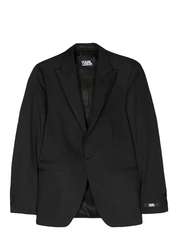 Karl Lagerfeld Peak Single-breasted Blazer - Black