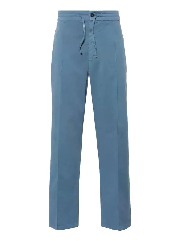 Canali Drawstring-waist Straight-leg Trousers - Blue