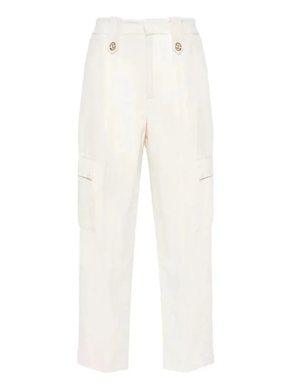 TWINSET Logo-plaque Twill Trousers - Neutrals