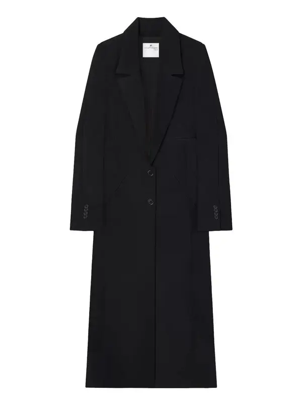 COURREGES Hyperbole Heritage Logo-appliqué Coat - Black