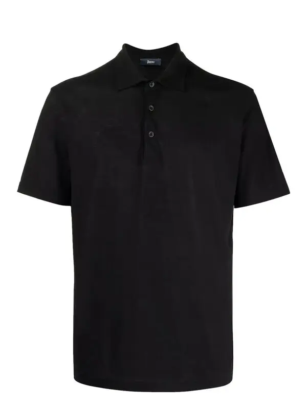 Herno Short-sleeved Polo Shirt - Black