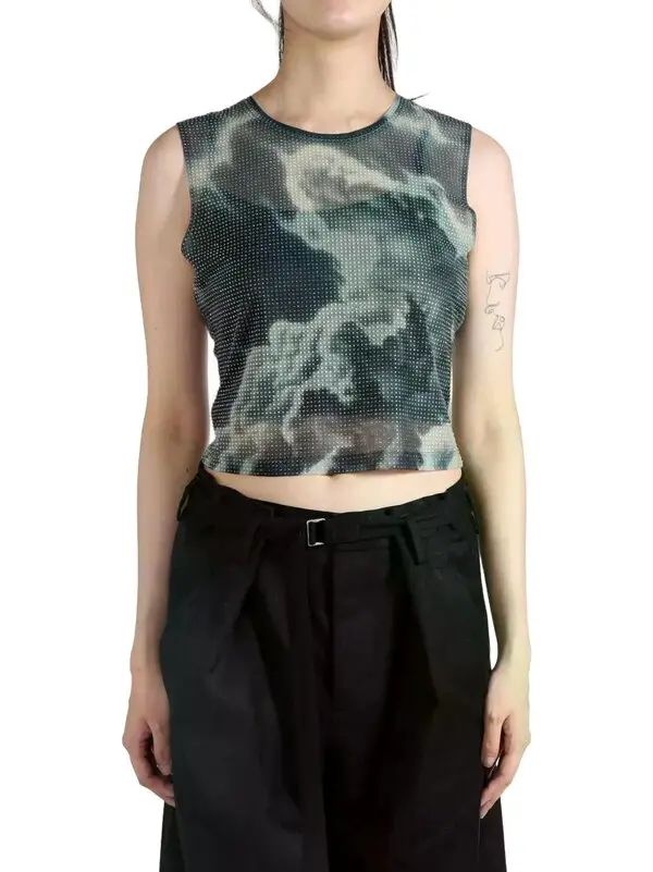 Alexander Wang Sheer Cropped Top - Black