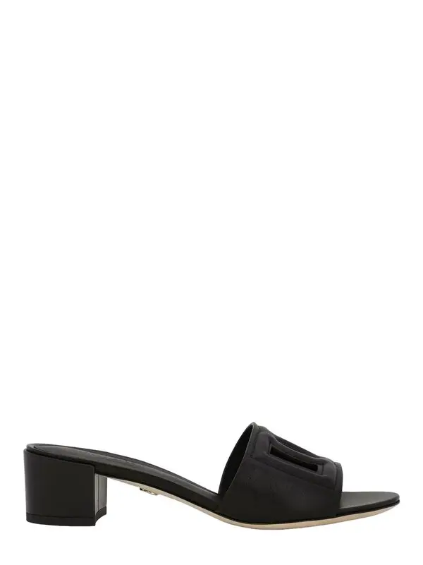 Dolce & Gabbana Dg Logo Embossed Sandals - Black