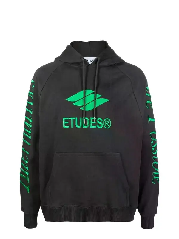 Études Studio Racing Eco Logo-embroidered Hoodie - Black