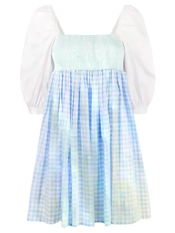 Pitusa Printed Babydoll Dress - Blue