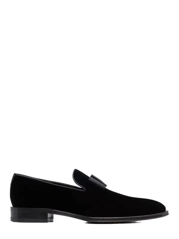 Dsquared2 Velvet Loafers With Bow Detailing - Black