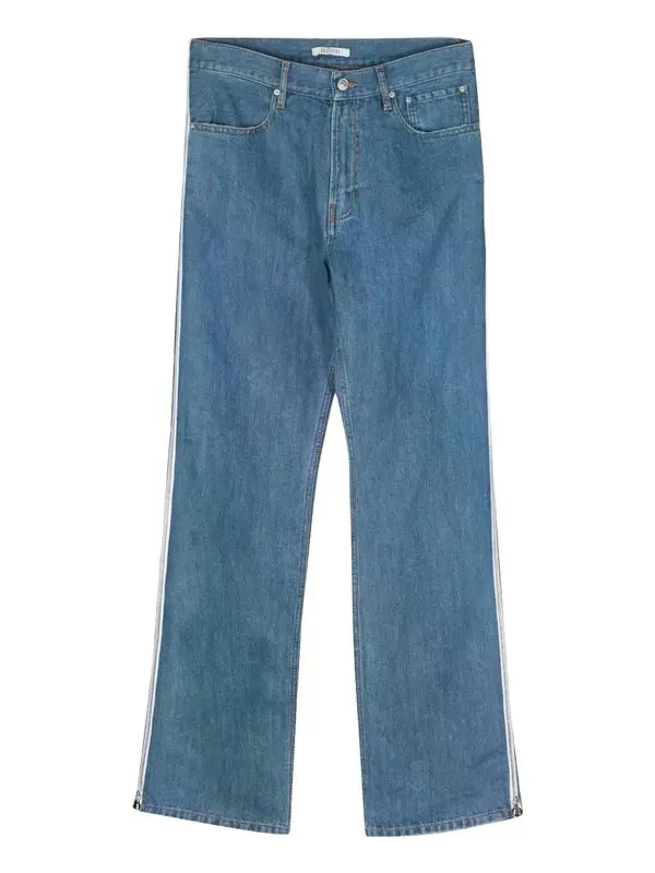 Gauchère Zip-detail Straight Leg Jeans - Blue