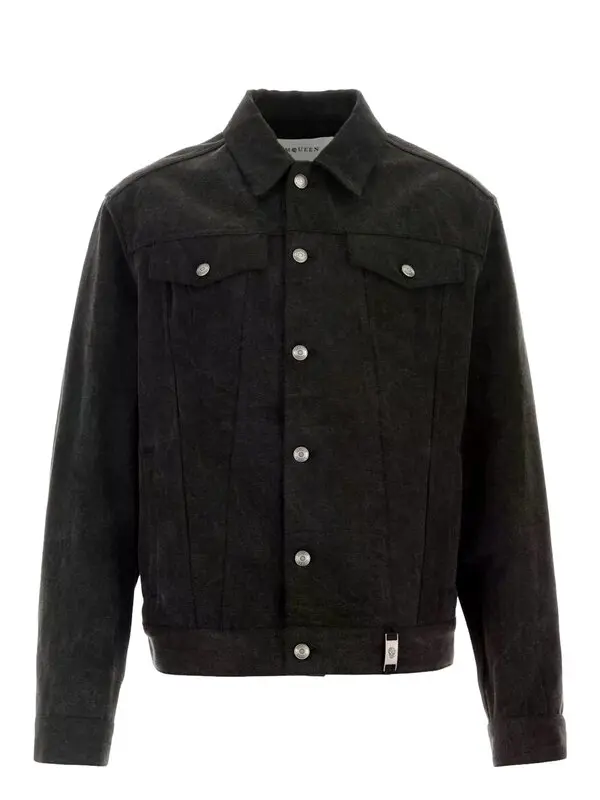 Alexander McQueen Logo-plaque Denim Jacket - Black