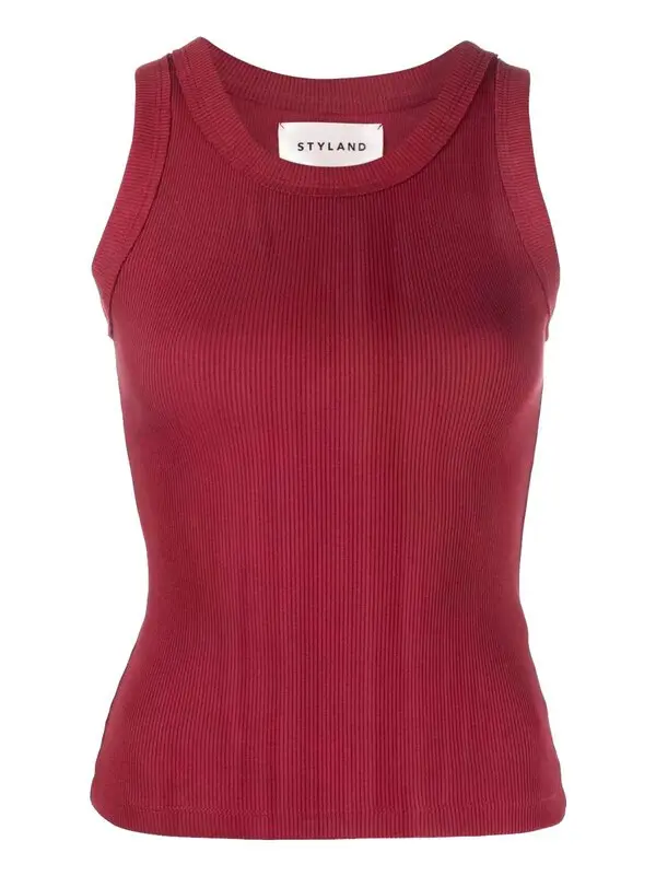 STYLAND Fine-ribbed Tank Top - Red