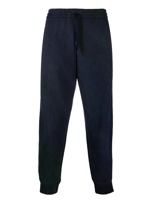 Giorgio Armani Ribbed Side-stripe Trousers - Blue