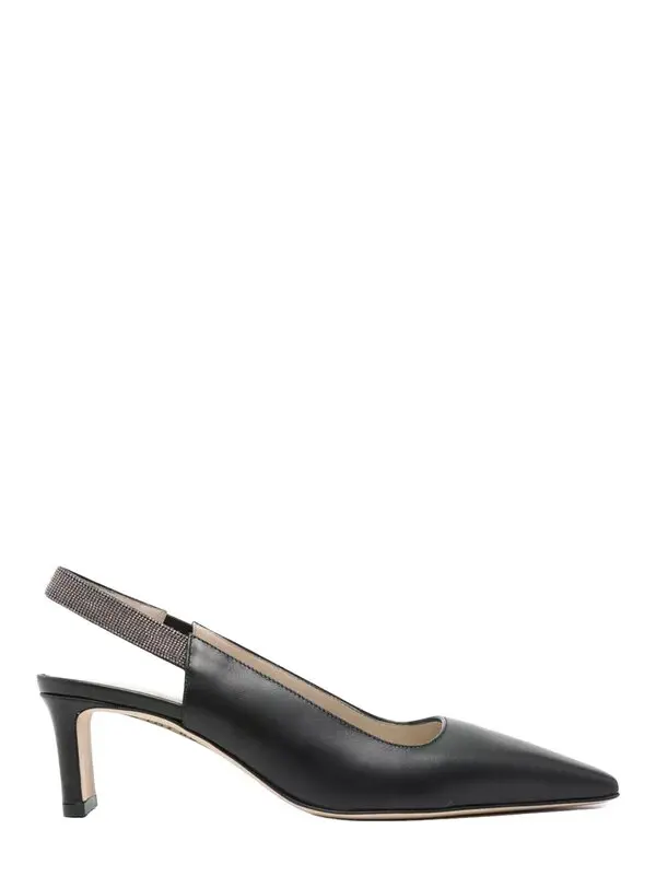 Fabiana Filippi Crystal-embellished Leather Slingback Pumps - Black