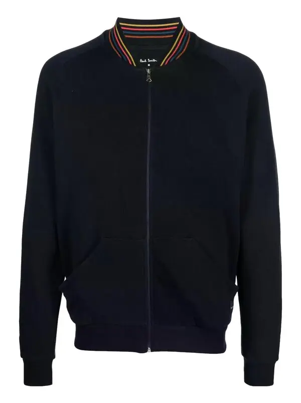 Paul Smith Stripe-detail Cotton Jacket - Blue