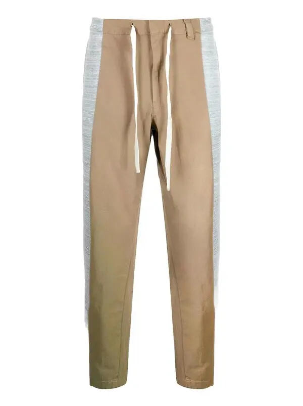 ROMEO HUNTE Panelled Drawstring Chinos - Brown