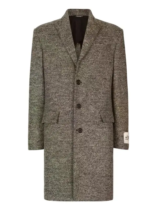 Dolce & Gabbana Single-breasted Melange Coat - Grey