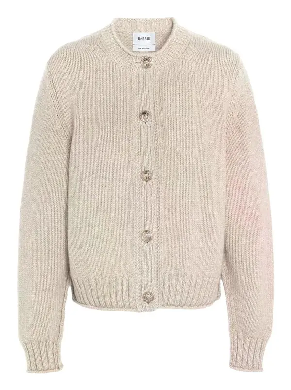 BARRIE Chunky Cashmere Cardigan - Neutrals